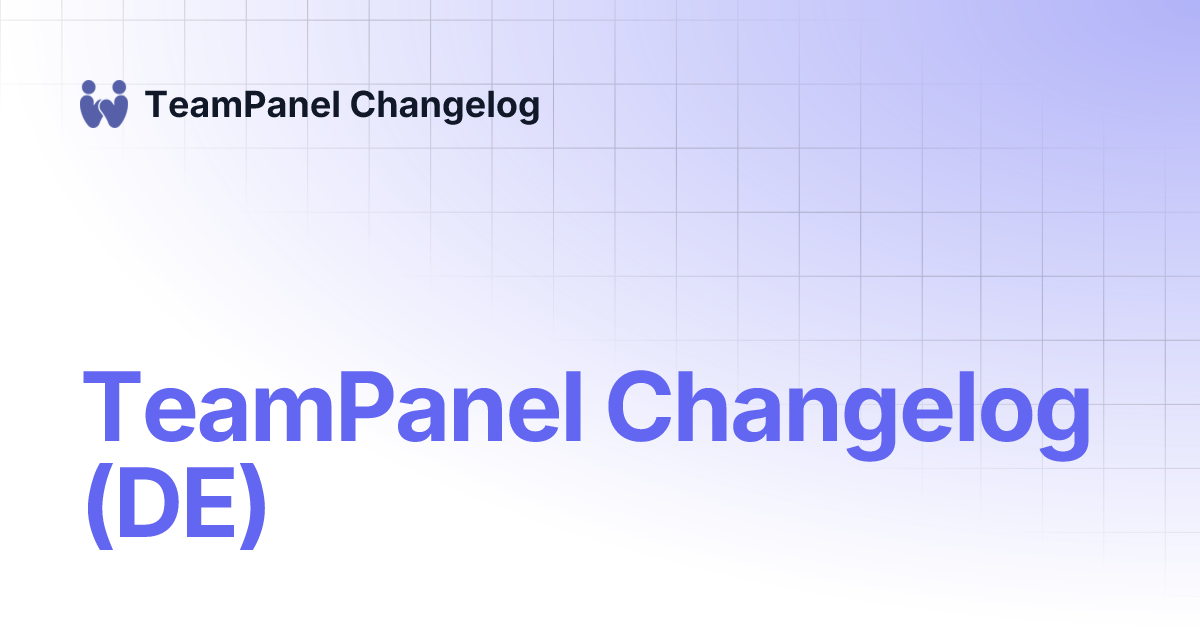 TeamPanel Changelog (DE) | TeamPanel Changelog